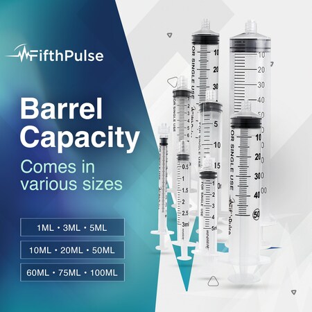 Fifthpulse 10ml Luer Lock Syringe NO Needle, Measurement Dispensing, Sterile, Individually ...